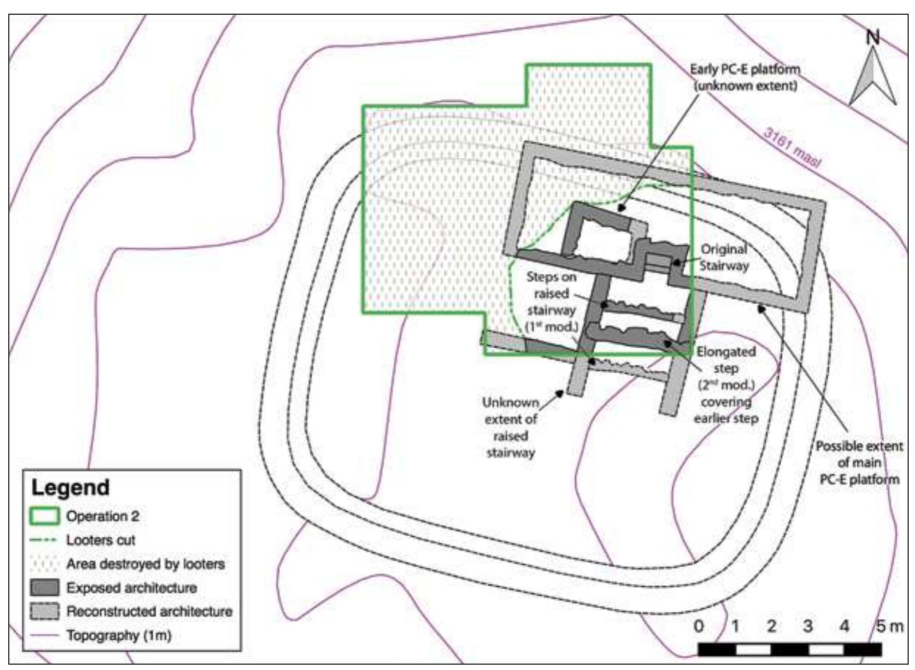 Map of excavated of pc-e architectural features in operation