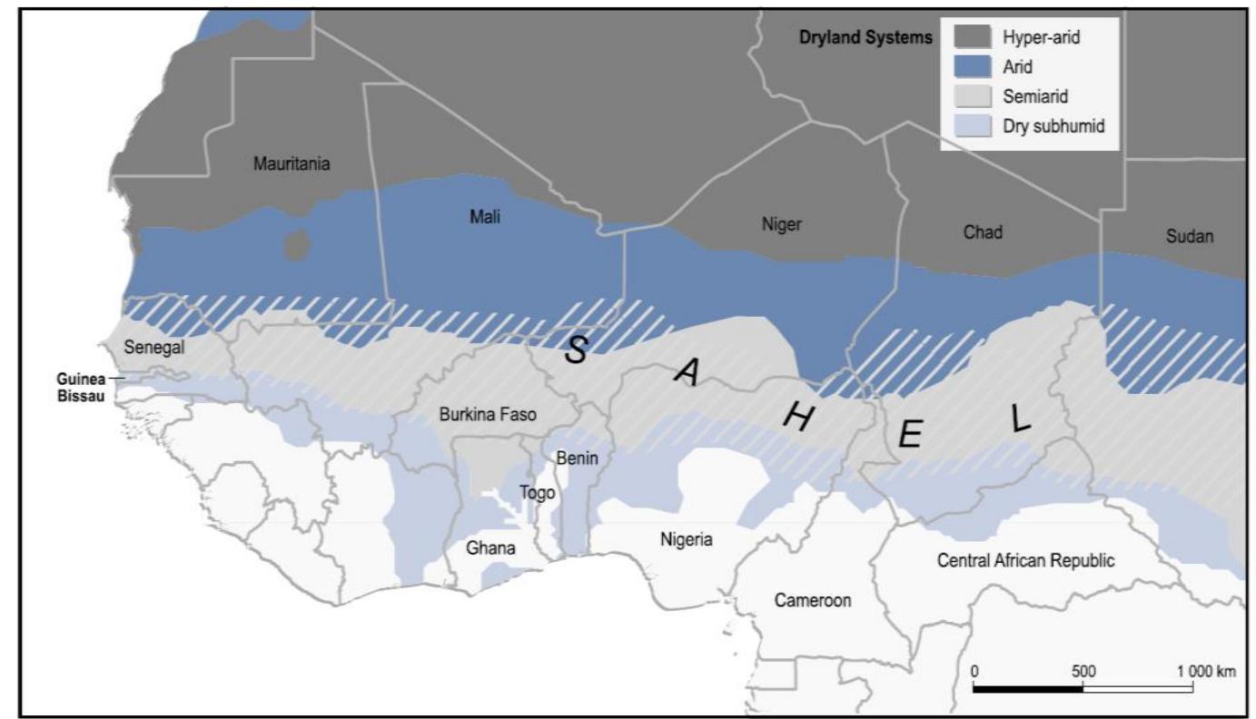 West africa map shows the sahel region where the northern