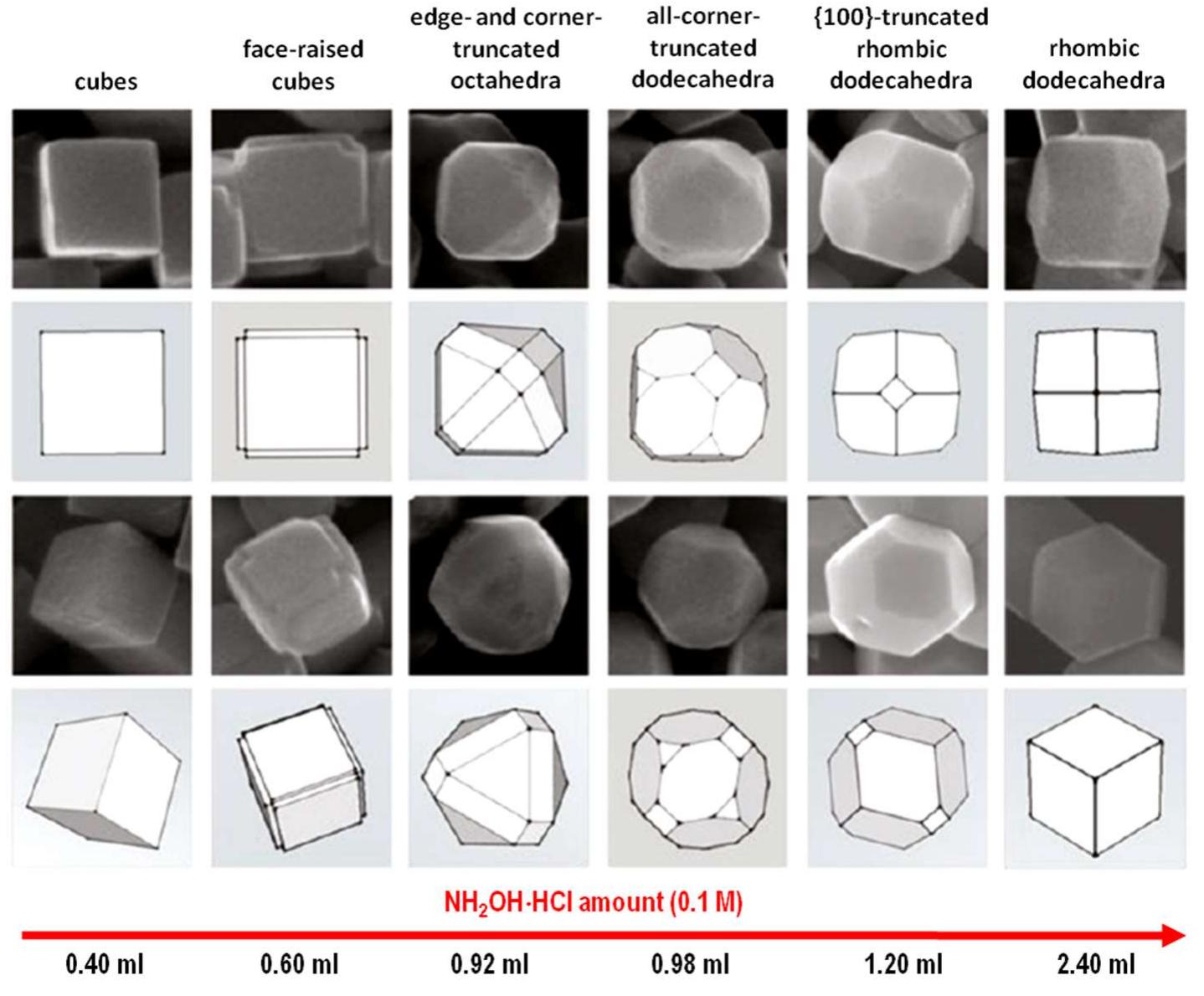 Sem images and the corresponding schematic drawings of the