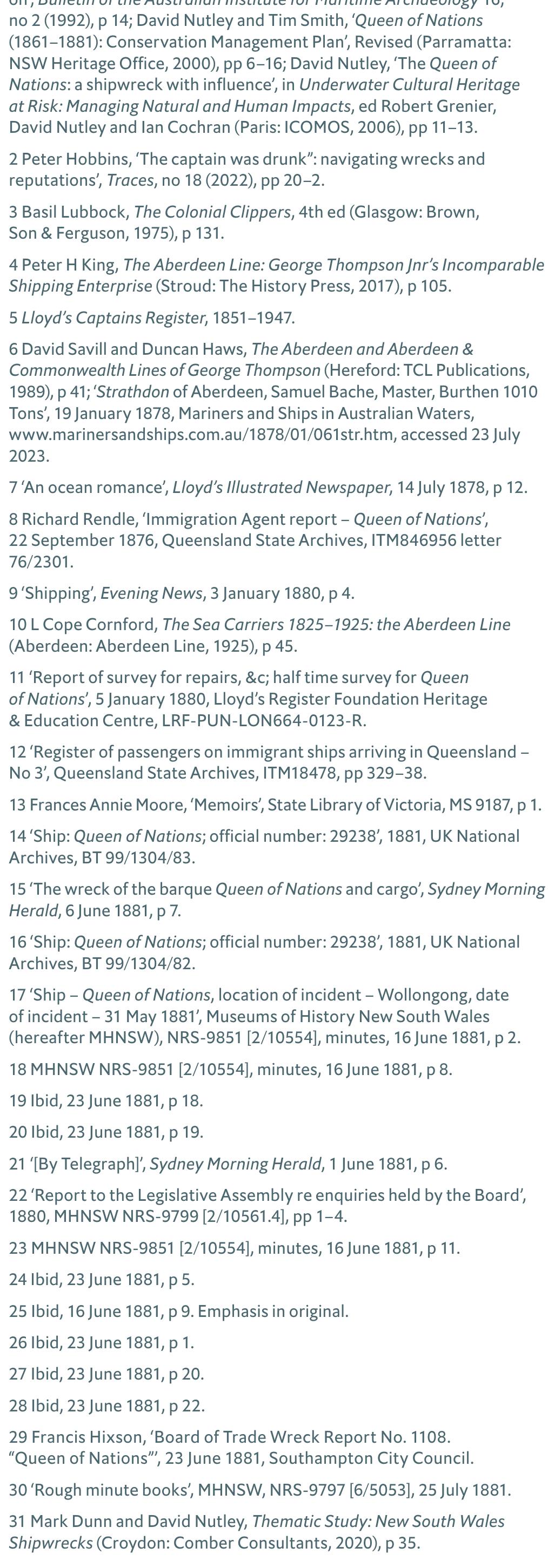 Table 1 - In a pickle: the infamous wreck of the barque