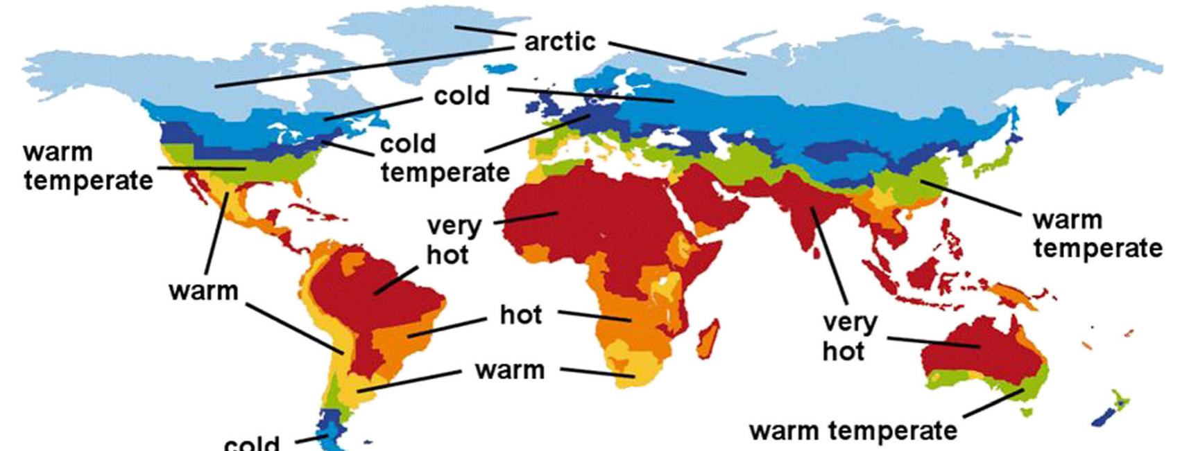 World map of passive house climate zones following krick