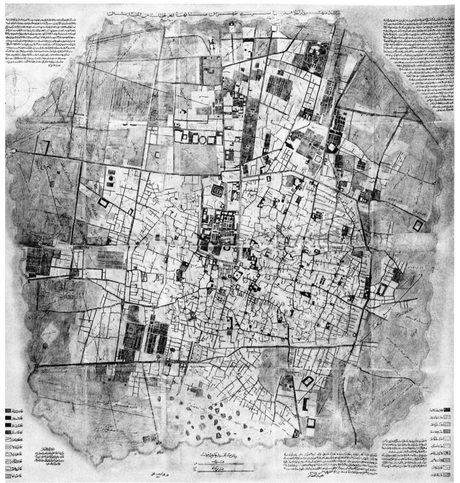 Map of tehran, made in the period from 1868-1891