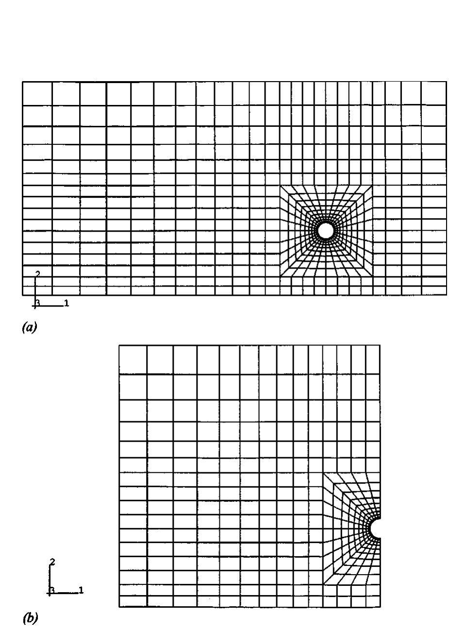Examples of finite element mesh: (a) lateral pipe movement: