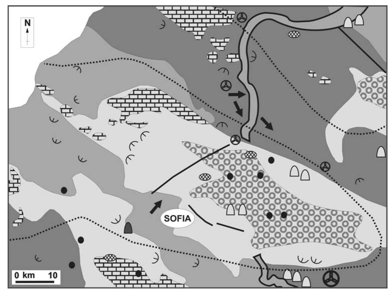 Linear erosion; e-shaped symbol landslide; arch symbol