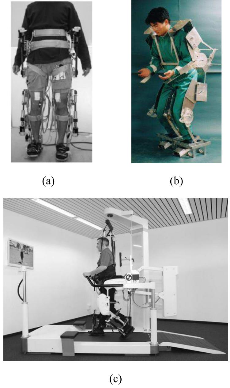 Exoskeletons in accumulation period: (a) hal-1 of university