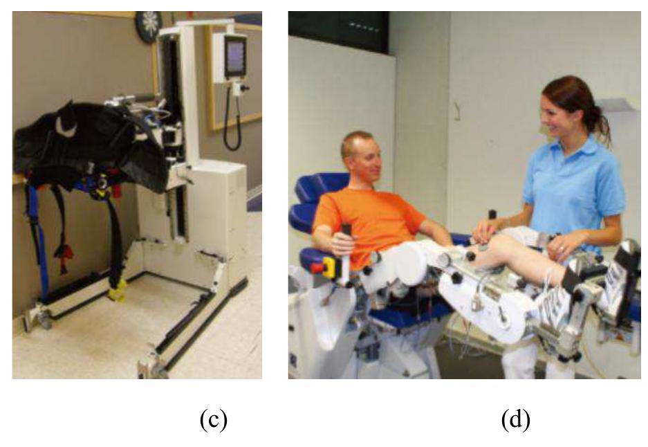 Lower-limb rehabilitation exoskeletons for training: (a)