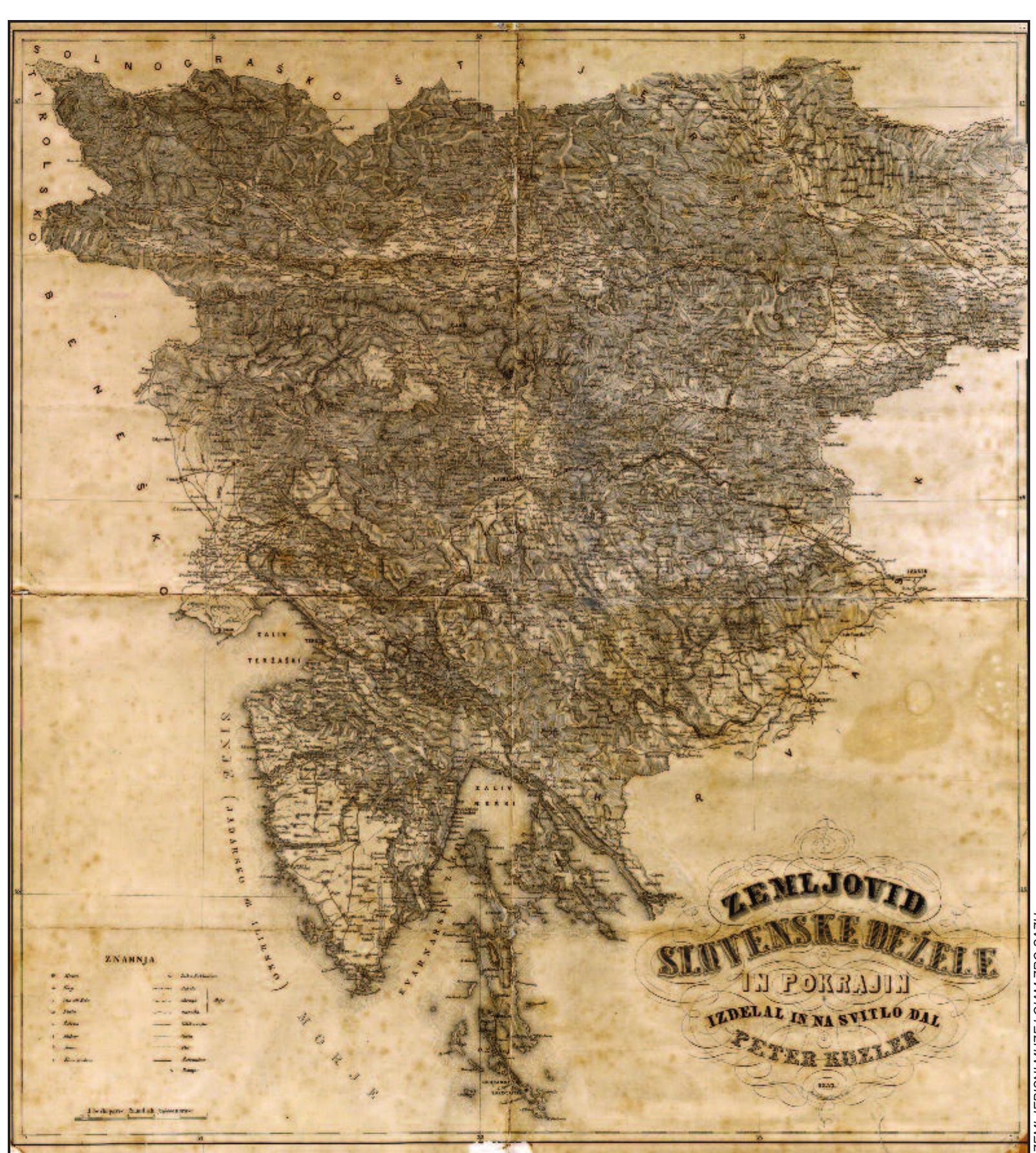 Peter kozler’s 1853 map of the slovenian land. the methods