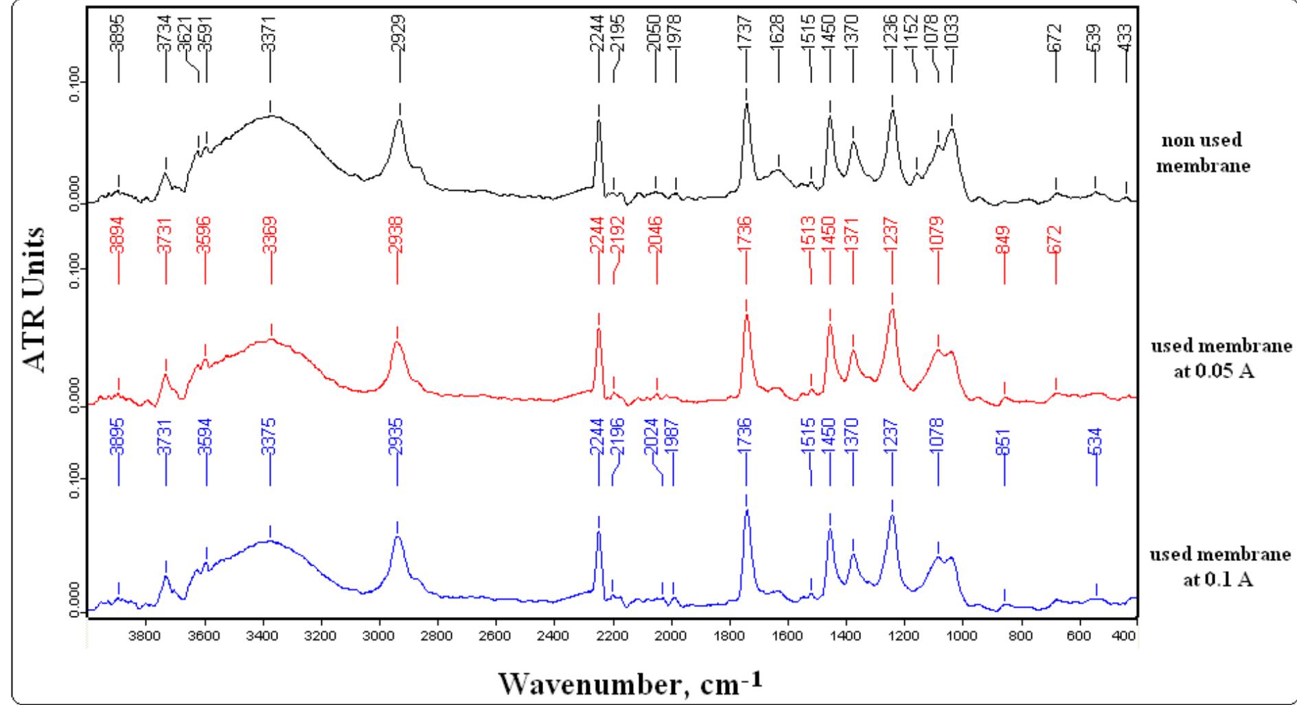 Ft-ir spectra of acrylic cation exchange membranes, for