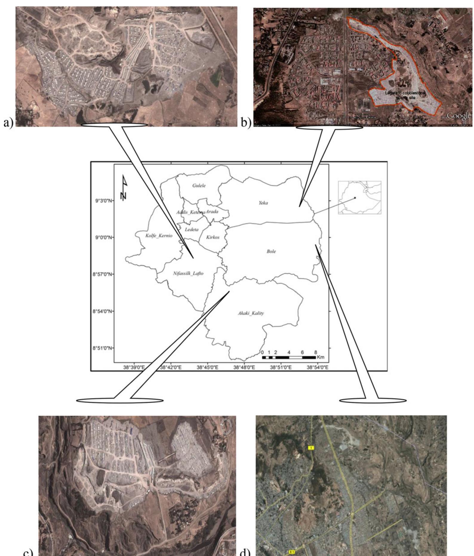 Exhibit 1 location of quarry sites within addis ababa city: