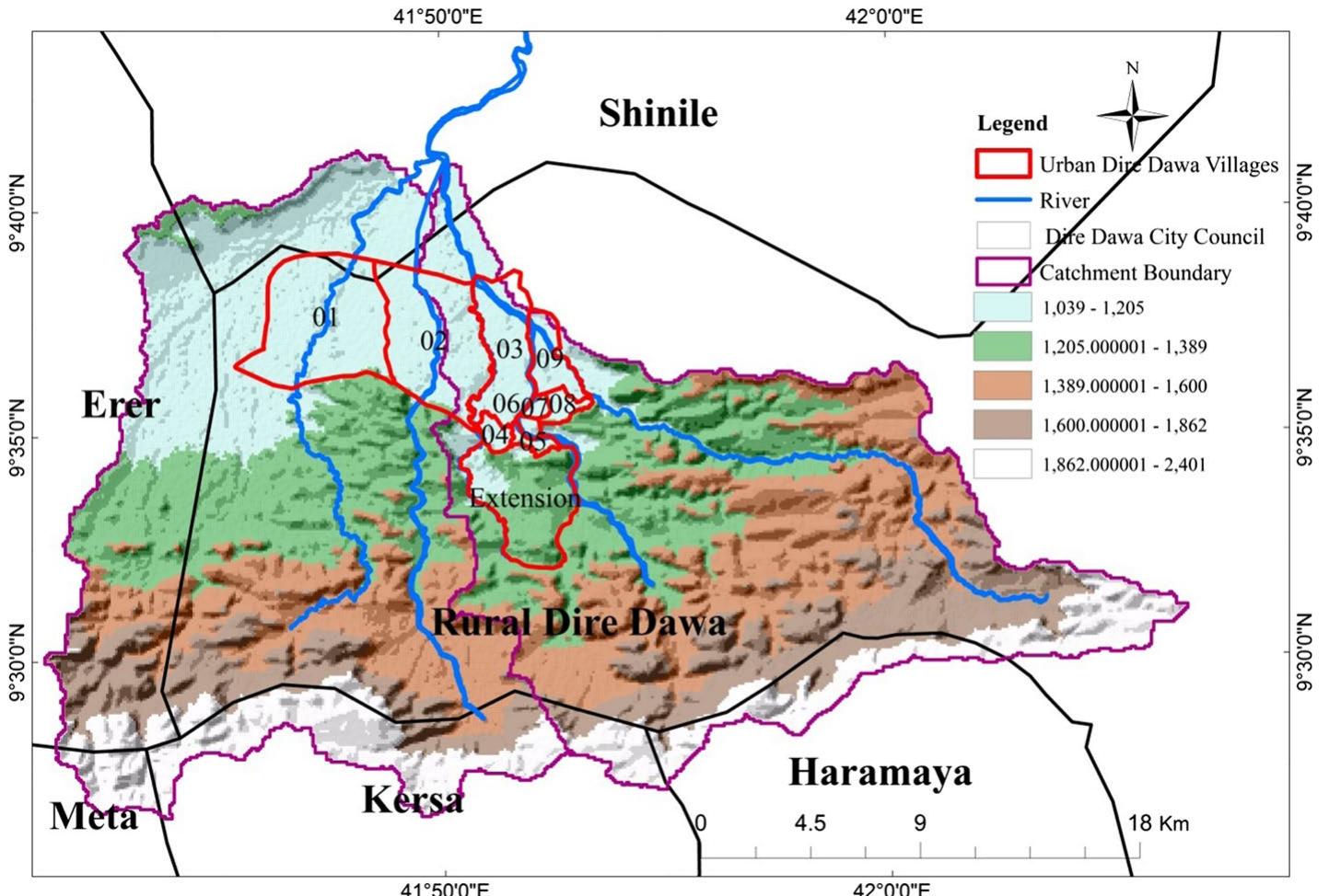 Map of the study area watershed this study was conducted in