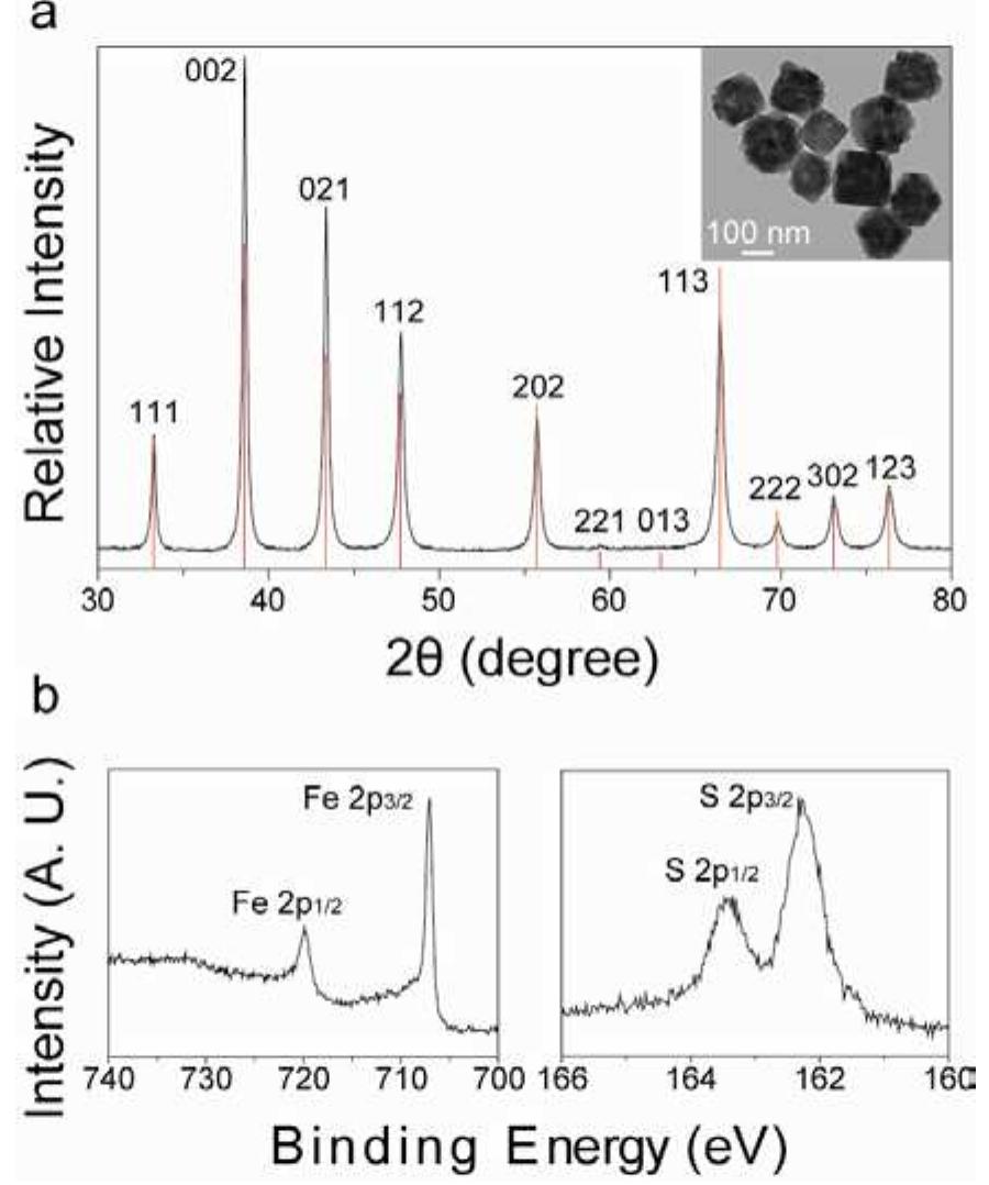 (a) xrd pattern and tem image and (b) xps spectra of pure