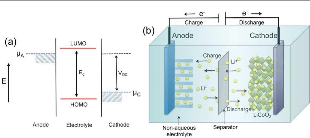 (a) relative energy diagram of electrode potentials and