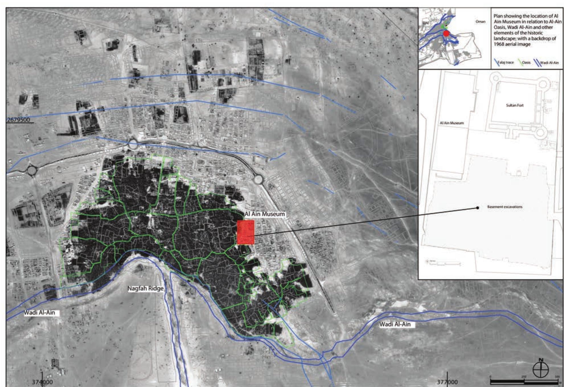 A map of al-‘ayn showing the location of al ain museum in