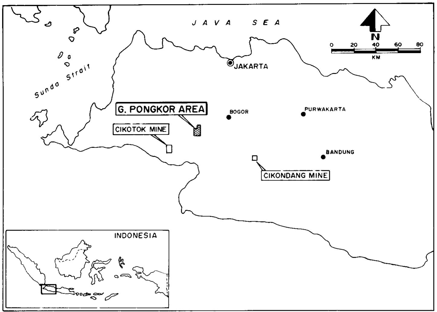 |. location map of west java showing the gunung pongkor