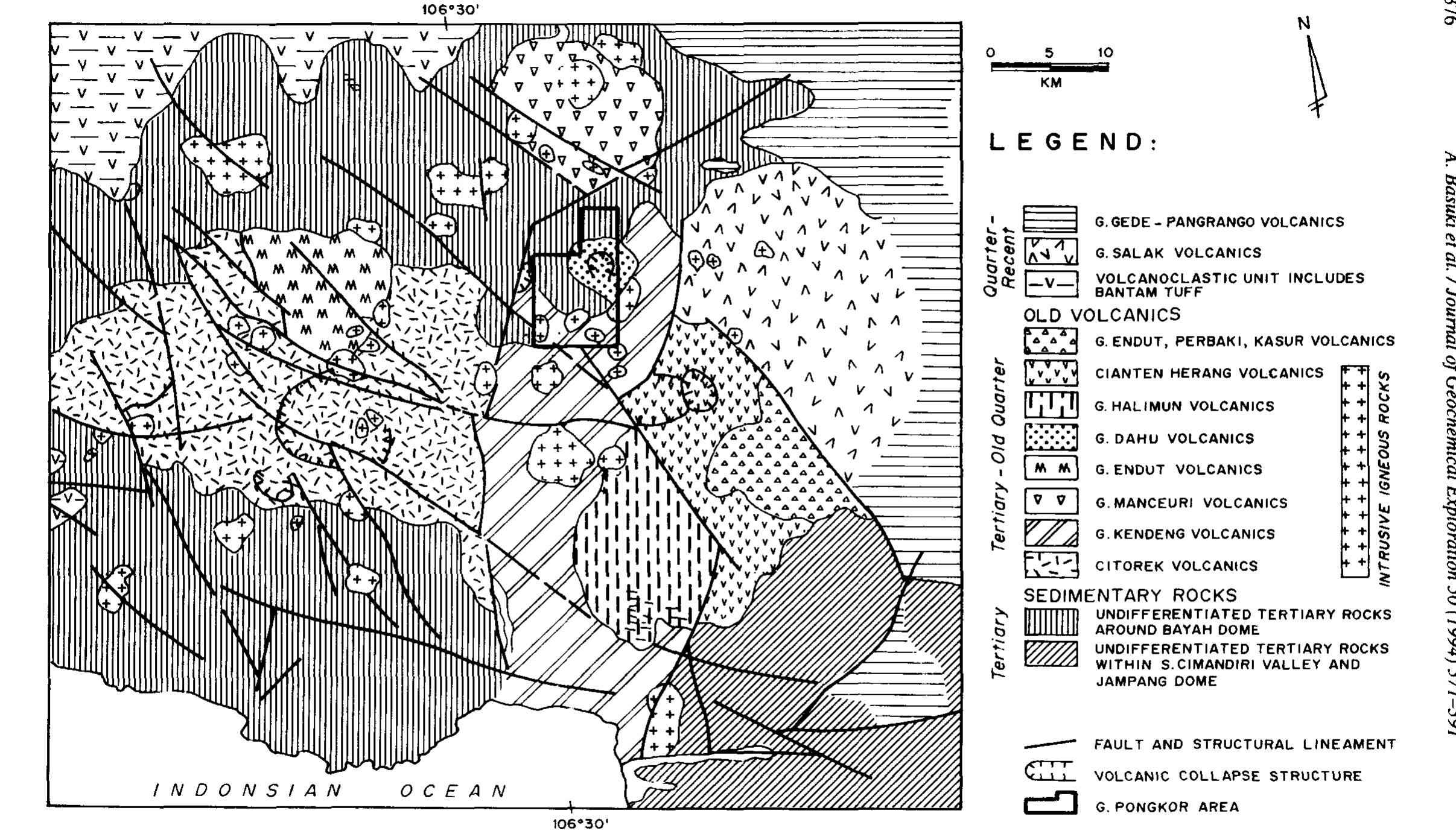 Geologic map of the baya dome.