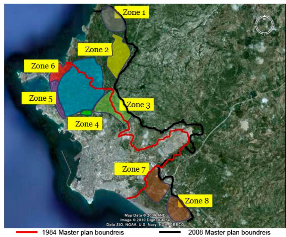 Proposed expansion zones in latakia master plan 2008.