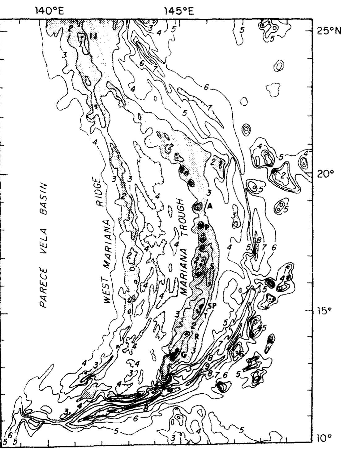 , bathymetric chart of the mariana arc-trench system after