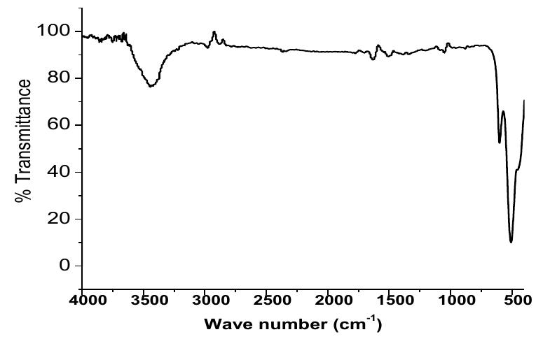 Ftir spectrum of cuo nanoparticles. the ftir spectrum