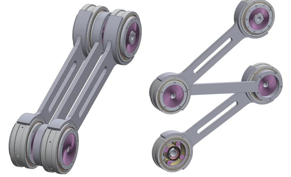 Serial robotic arm concept shown in a folded and extended