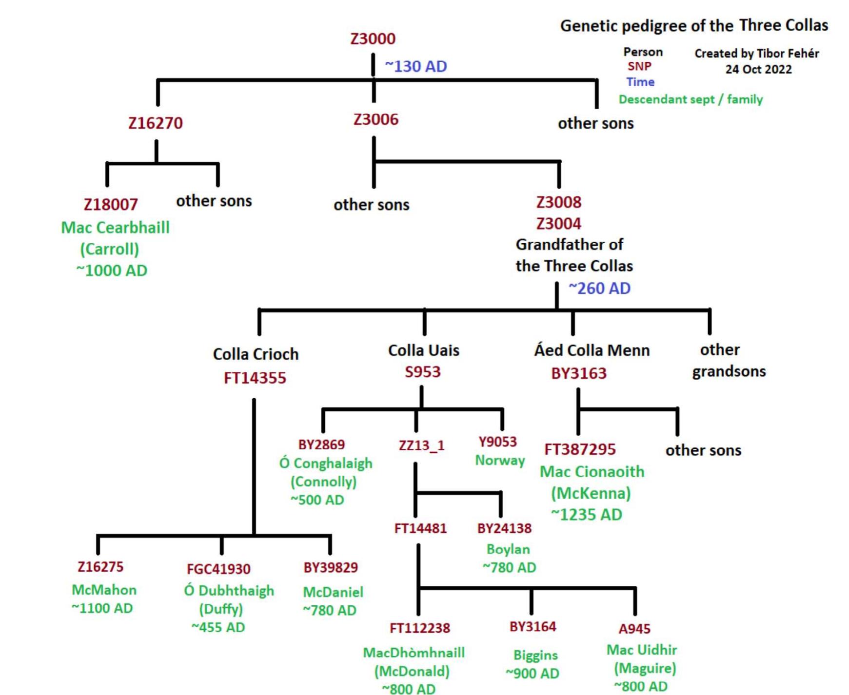 Family tree of the airgialla clans.
