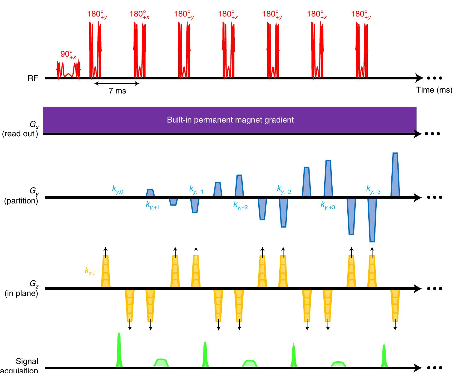 | mri pulse sequence diagram. the 3d rare pulse sequence is