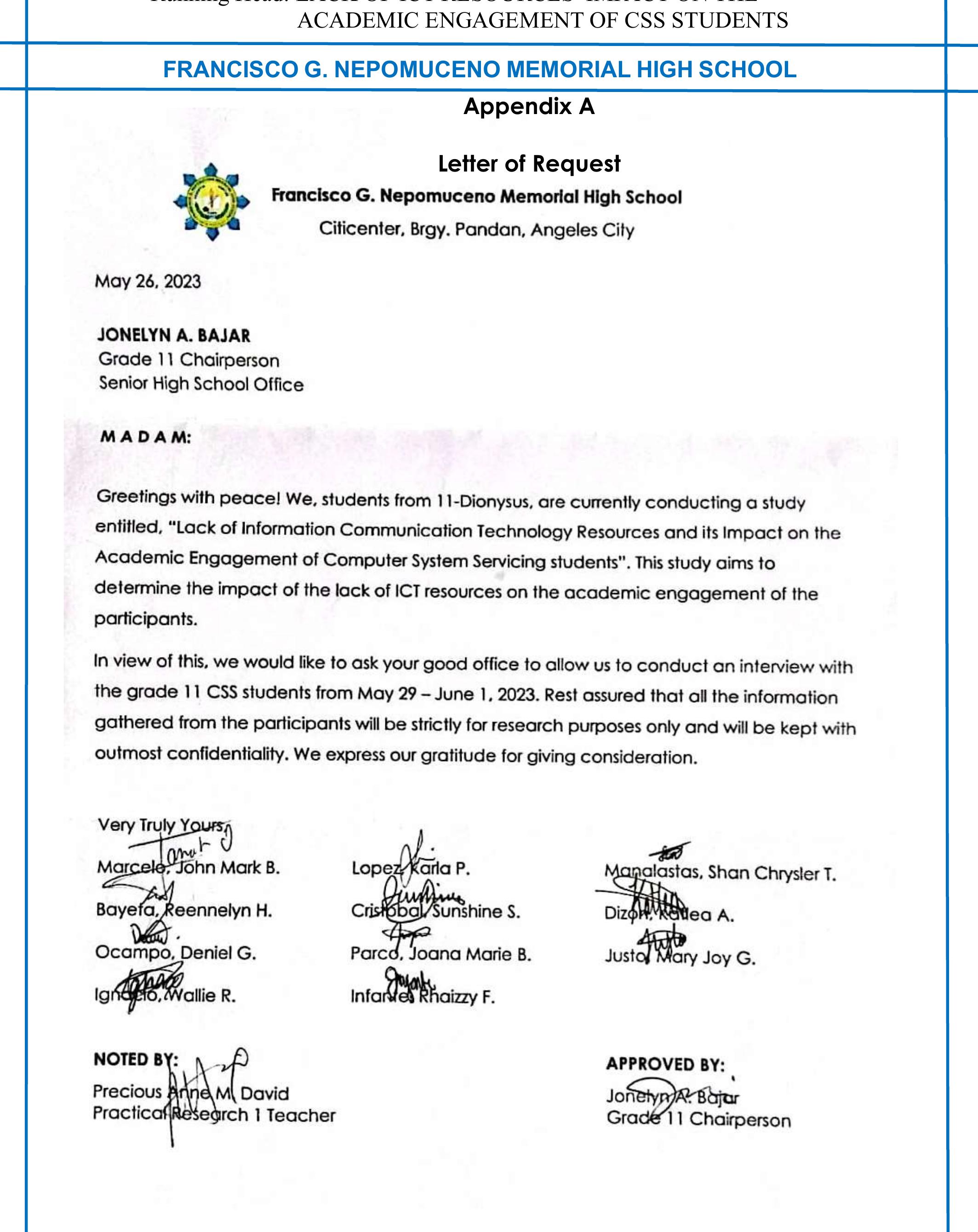 (PDF) Lack of ICT resources' Impact on the Academic Engagement of CSS Students