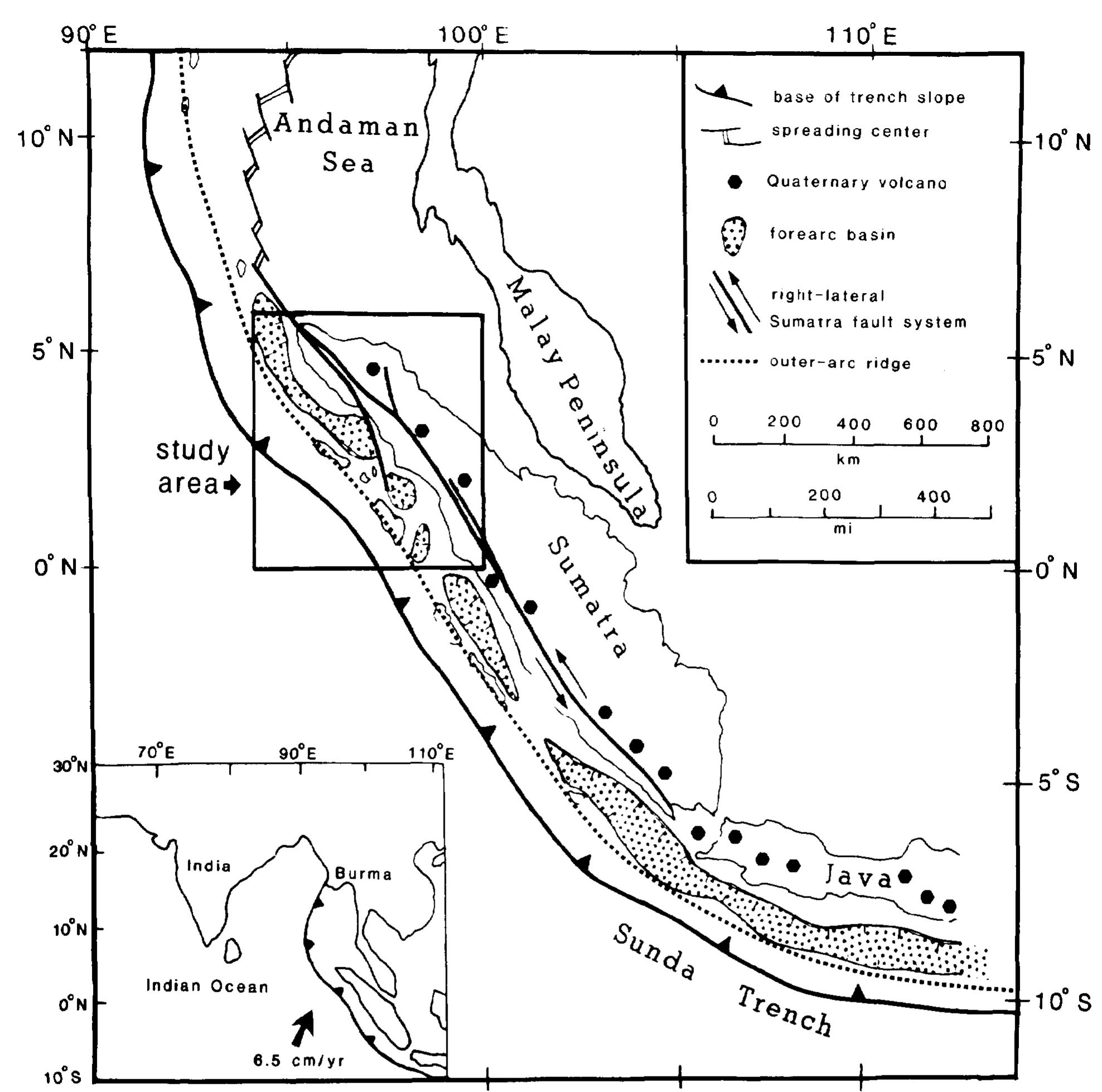 —tectonic map of western sunda arc showing location of study
