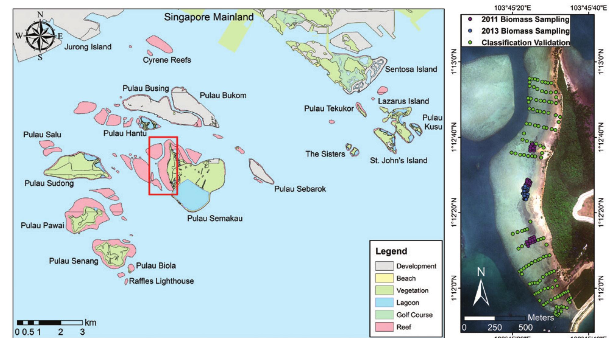 Map of the study area and inset satellite image showing the