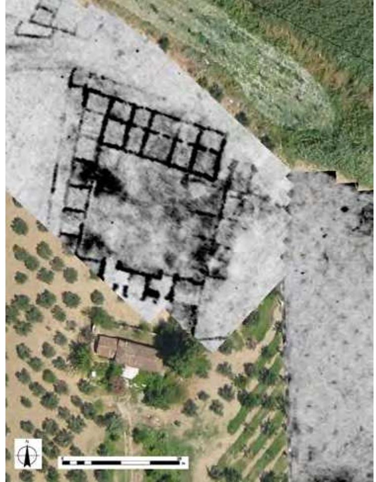 Geophysical map of an extramural build- ing complex south of