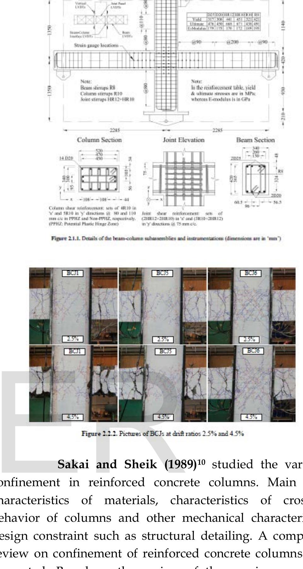 Figure 11 - Study of Beam Column Joint with Different
