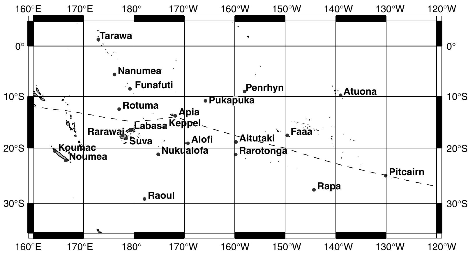 Location map showing all stations used in the analysis