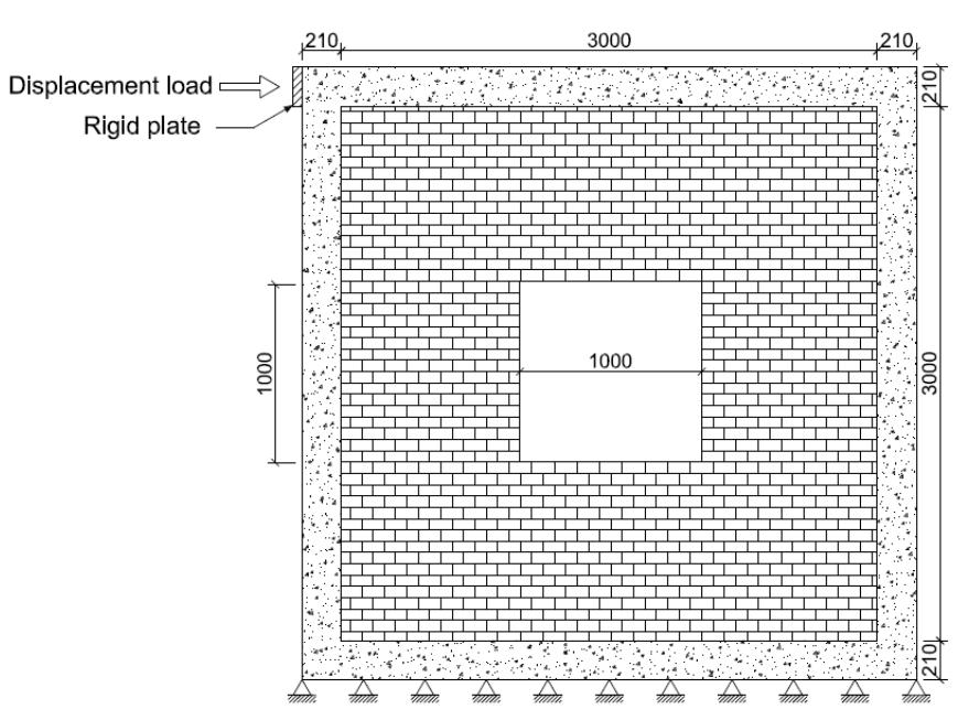 The p+o wall configuration (dimensions in mm)