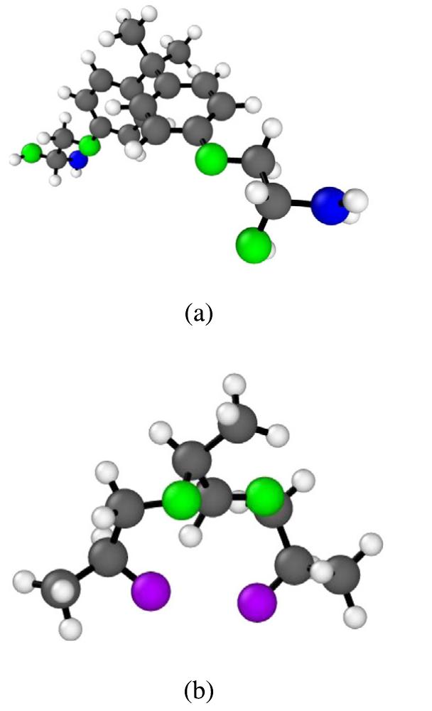Molecular structures of (a) active dgeba and (b) active