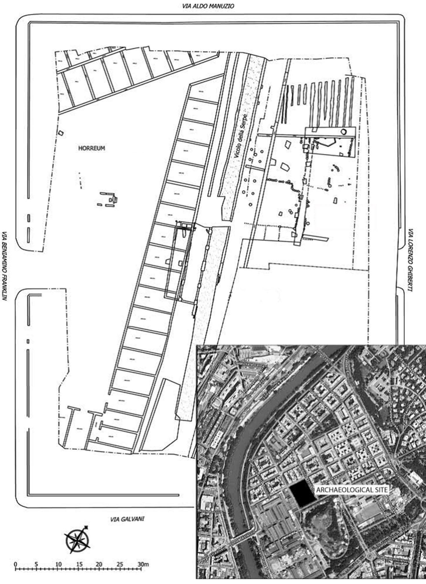 Map of the archaeological site of the “nuovo mercato di