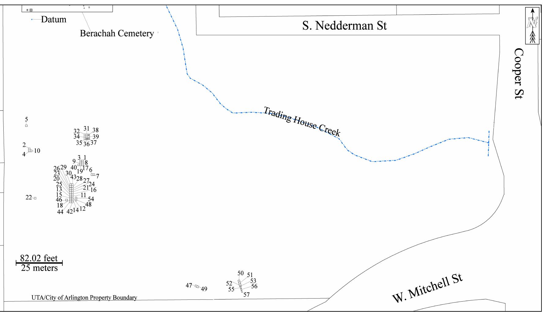 1. plan map showing the location of excavation units (xu),