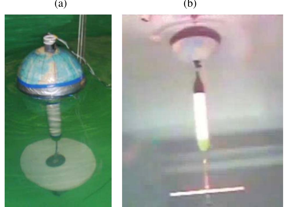 Which is housed and suspended within a cylindrical (spar