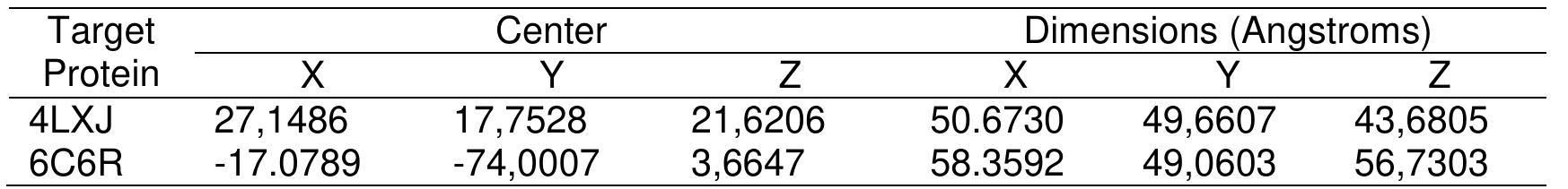 Target protein grid box size
