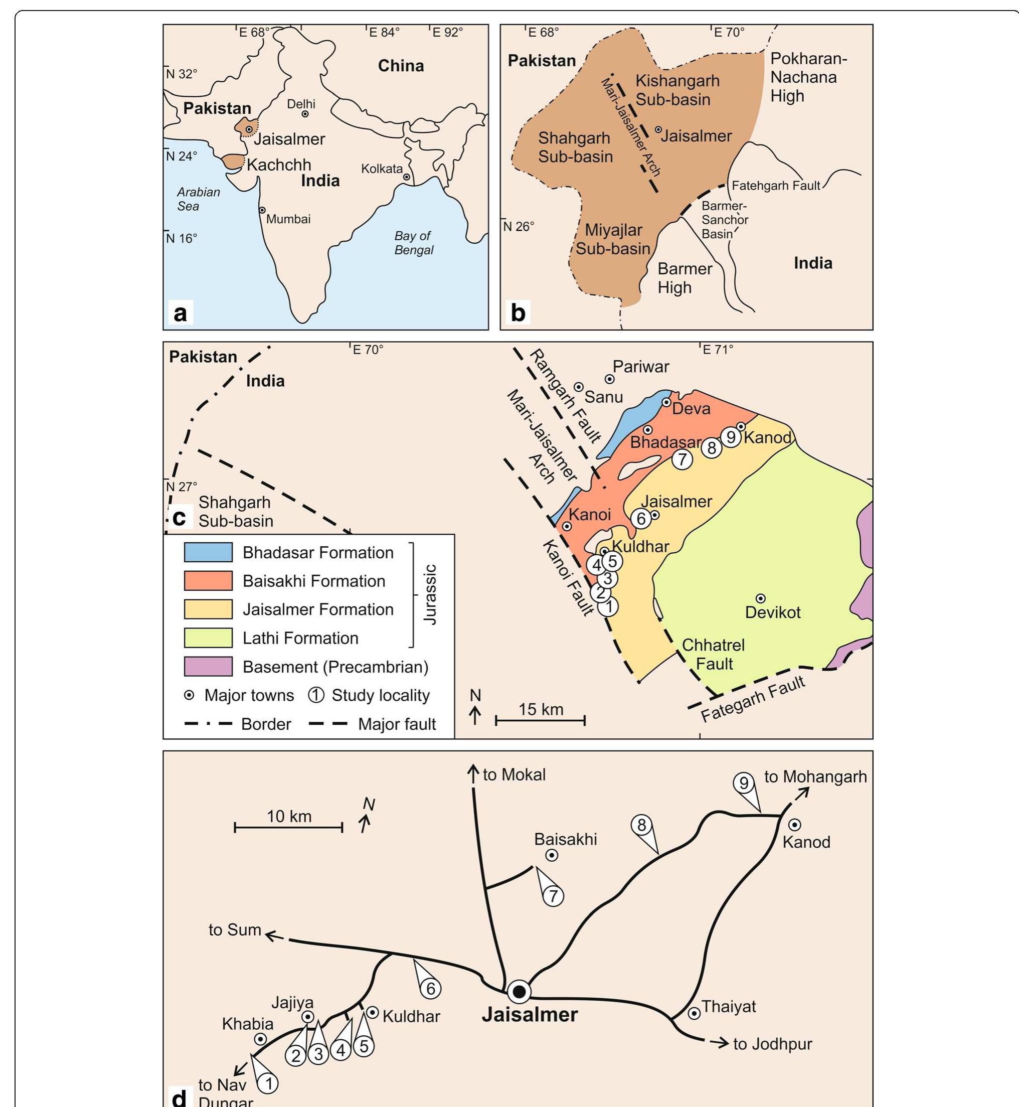 A outline map of india showing the location of the jaisalmer