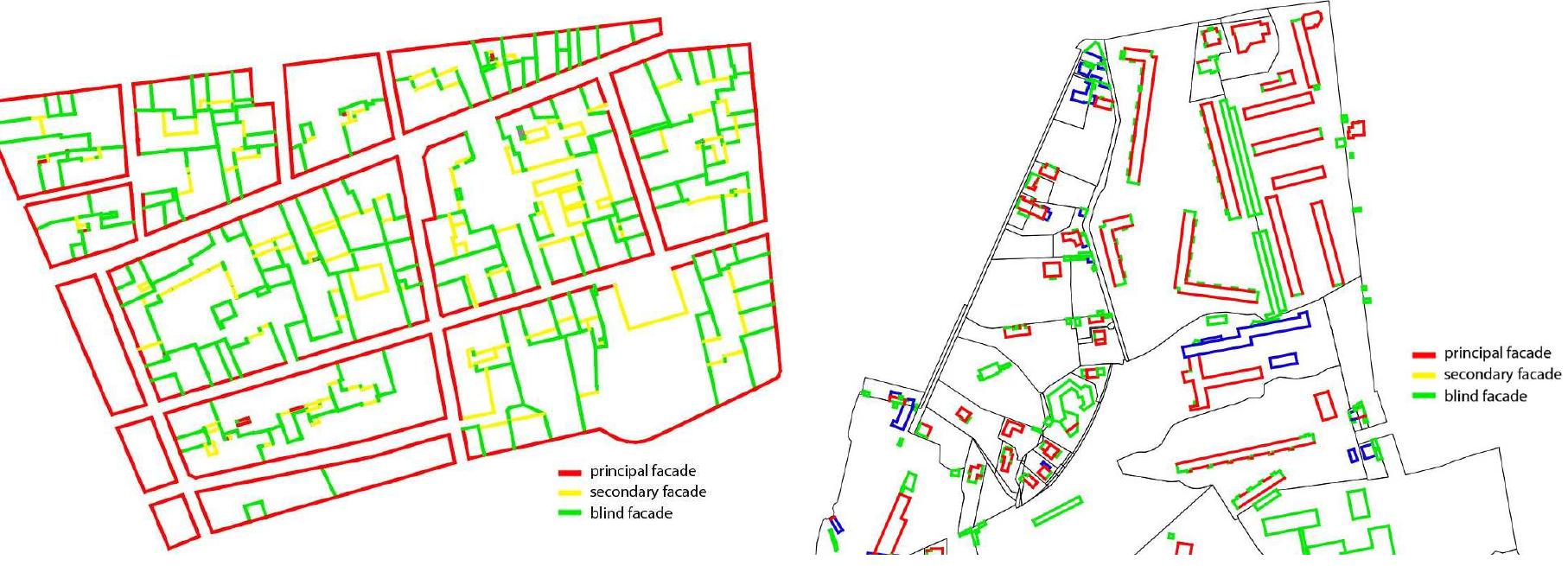 Example of elevations classification in a dense urban