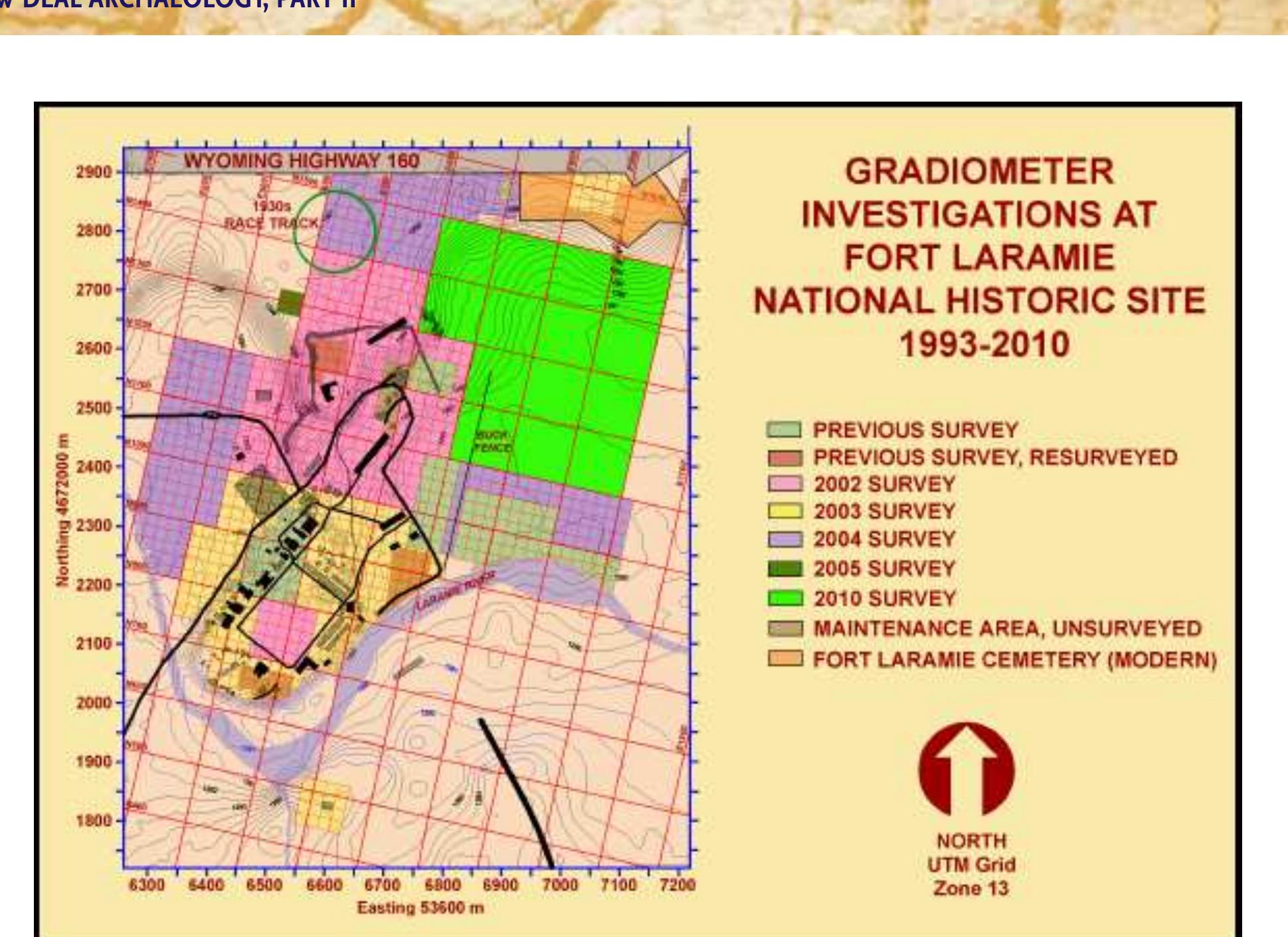 2010 gradiometer survey coverage map, showing extent of