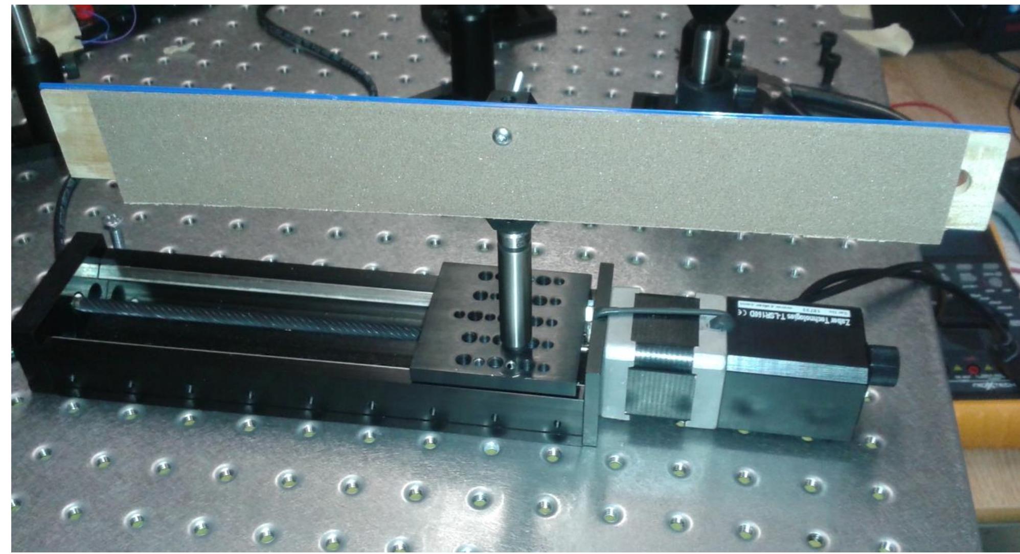 3: sandpaper sheet mounted on zaber motor stage and the