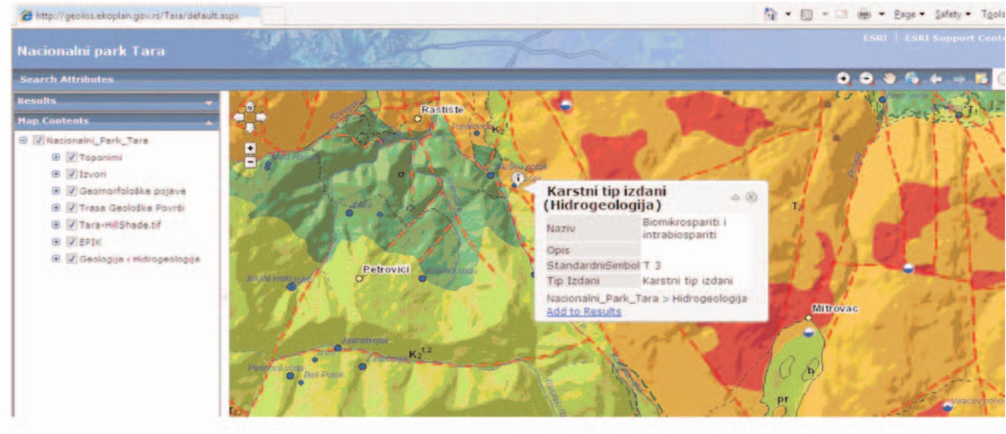 Map of the tara national park. several maps were prepared