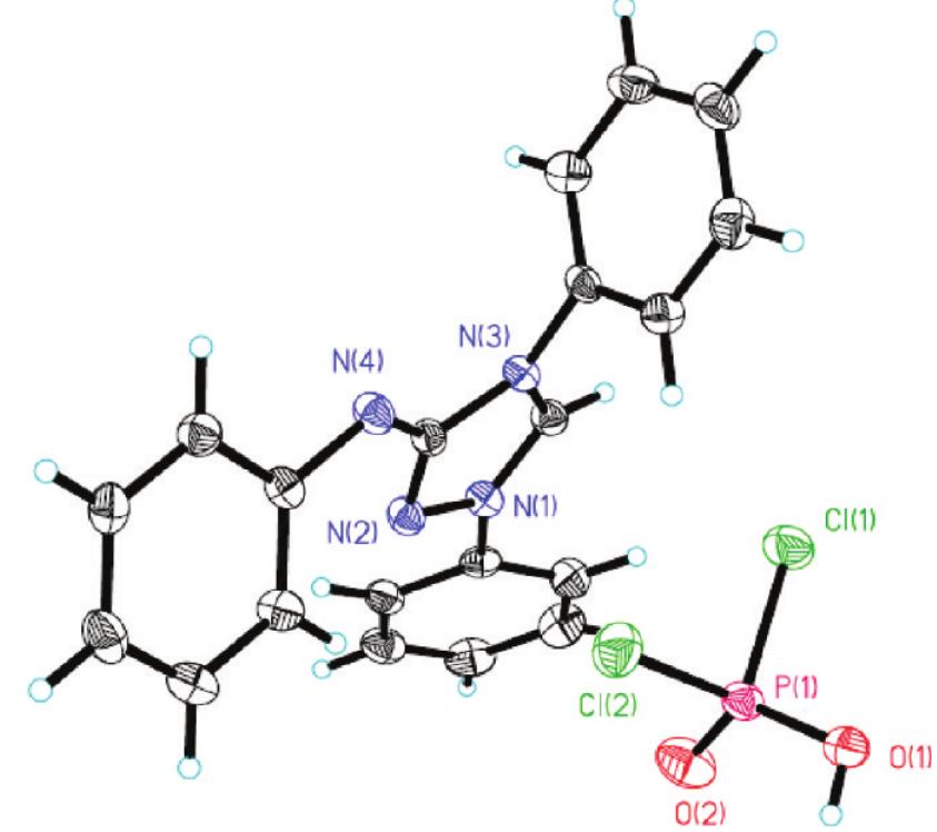X-ray structure of phosphorodichloridic nitron complex (2+