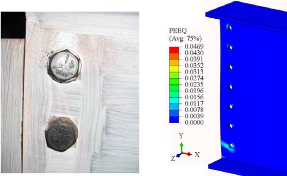 Bolt bearing of the beam web failure mode.