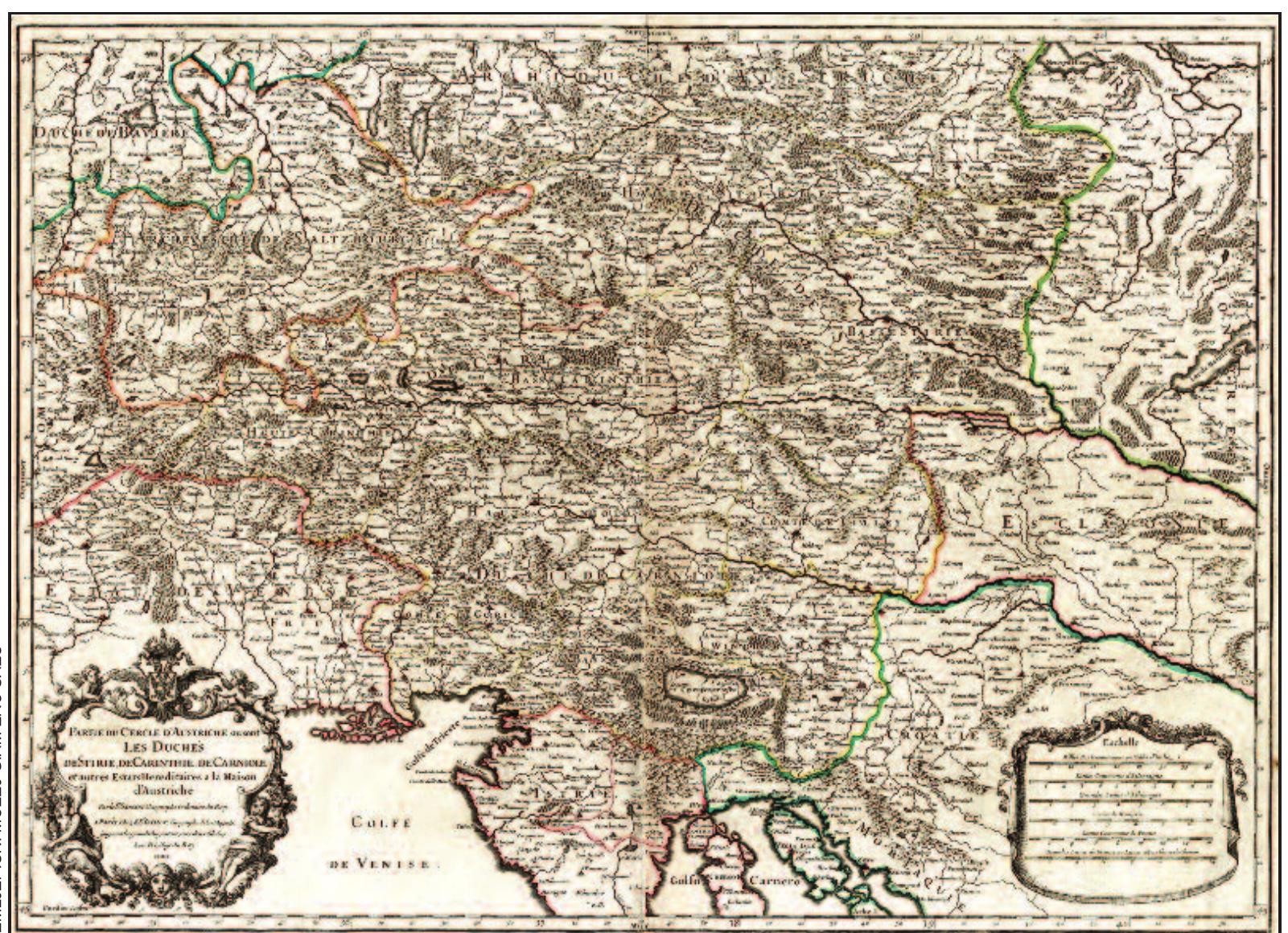 Alexis-hubert jaillot’s 1709 map of carniola. in this
