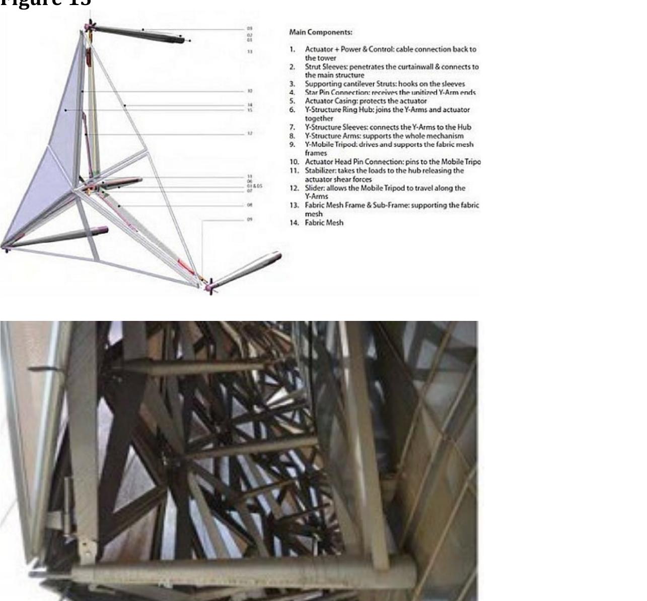 (a) a precise 3d illustration of the shading device elements