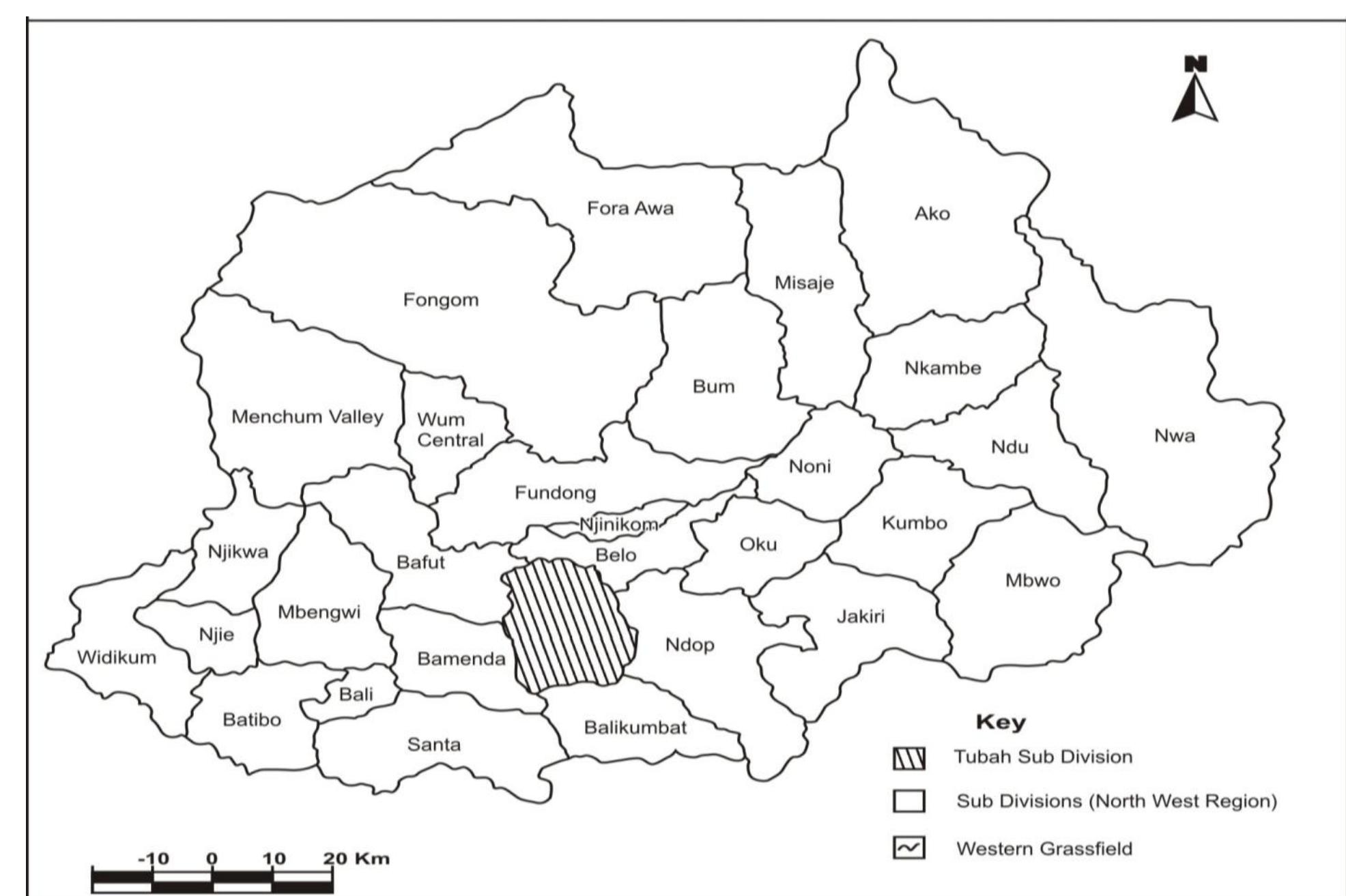 Drawn by paul mbadi on 14/09/2011 figure 3: map of tubah sub