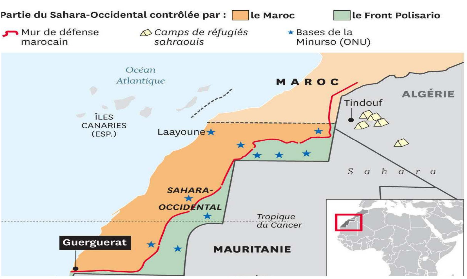 The moroccan western sahara wall map
