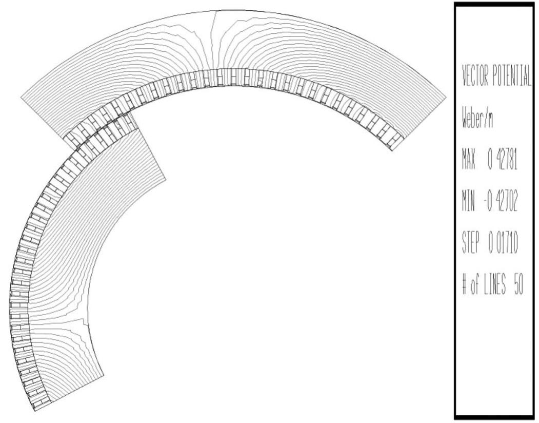 Opencircuit field lines at time to + t) /4 operating ata