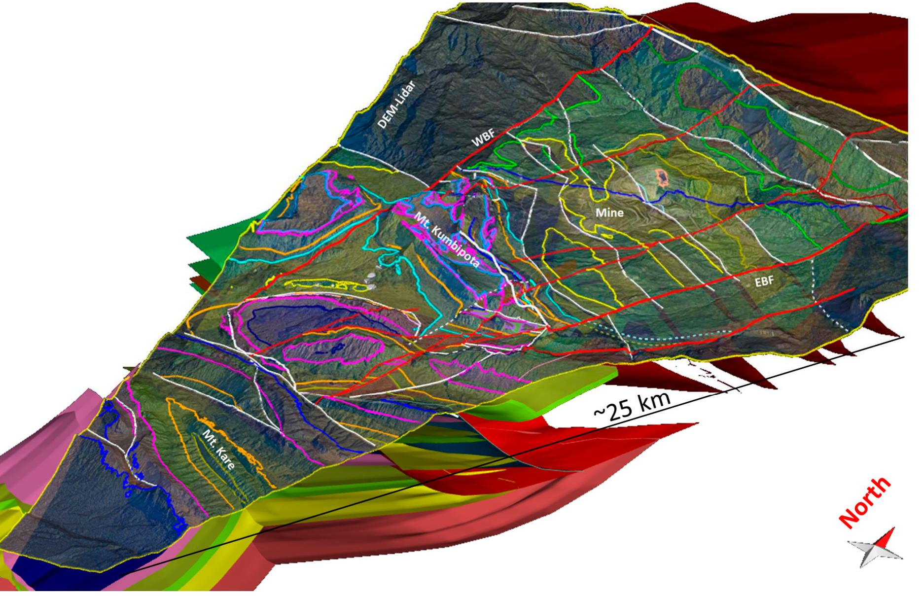 The 3d model constructed from ~120 cross-sections that were